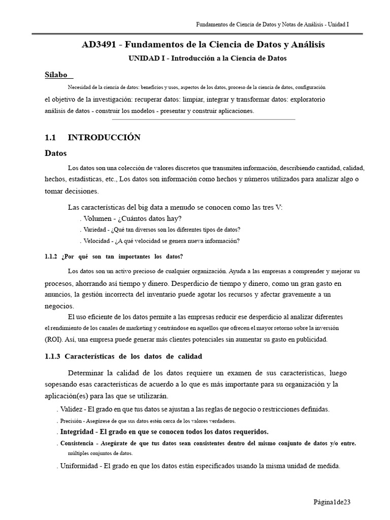 AD3491 - FDSA - Unidad I - Introducción - Parte I | PDF | Datos ...