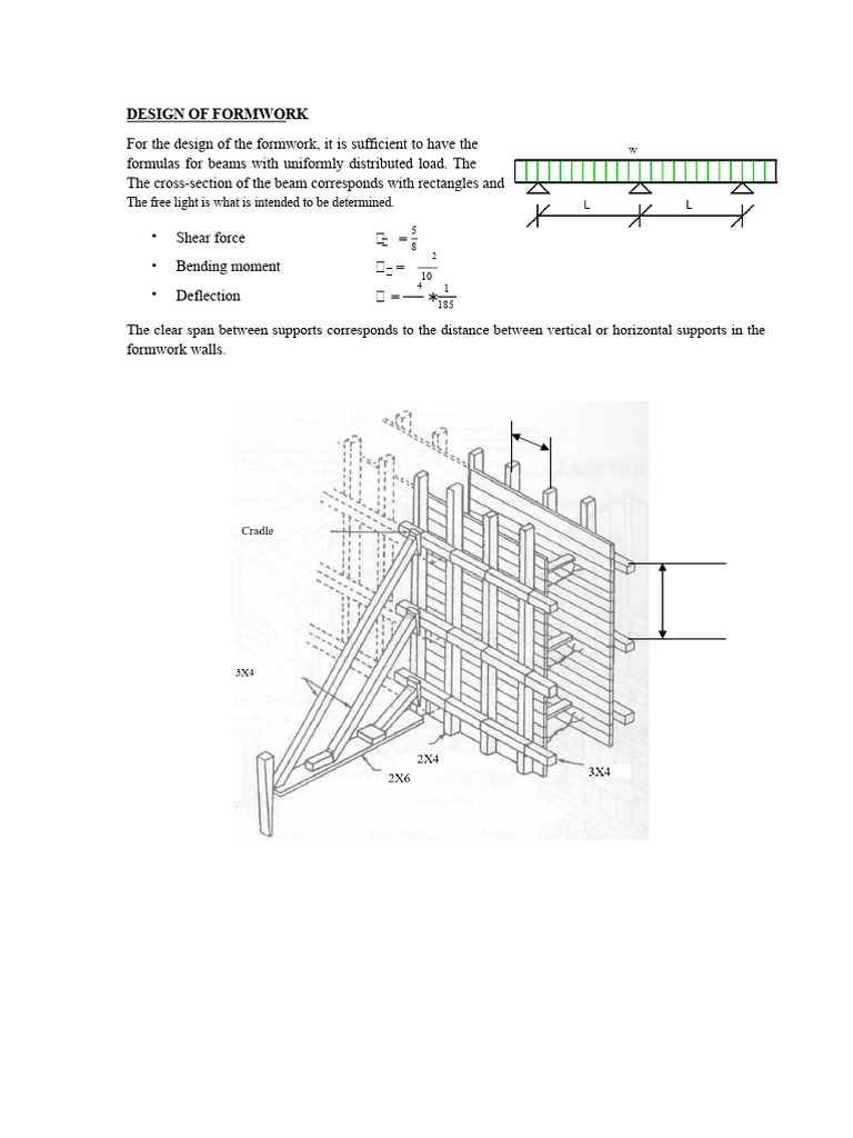 Formwork Design - Numerical Example | PDF | Beam (Structure) | Buckling