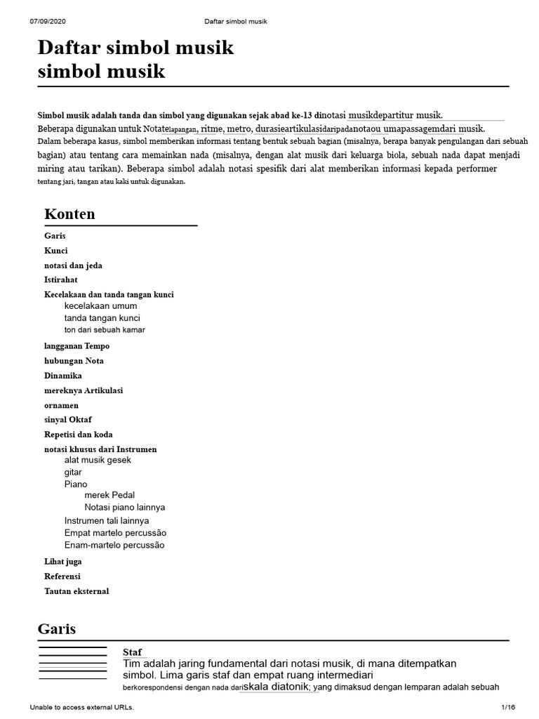 Simbol Musik: Panduan Lengkap Notasi | PDF