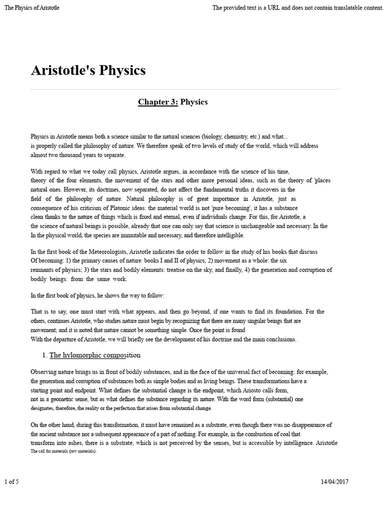 Aristotle's Physics | PDF | Substance Theory | Aristotle