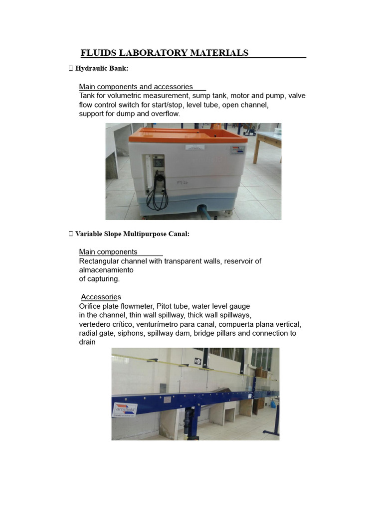 Comprehensive Fluids Laboratory Setup | PDF | Pressure Measurement ...
