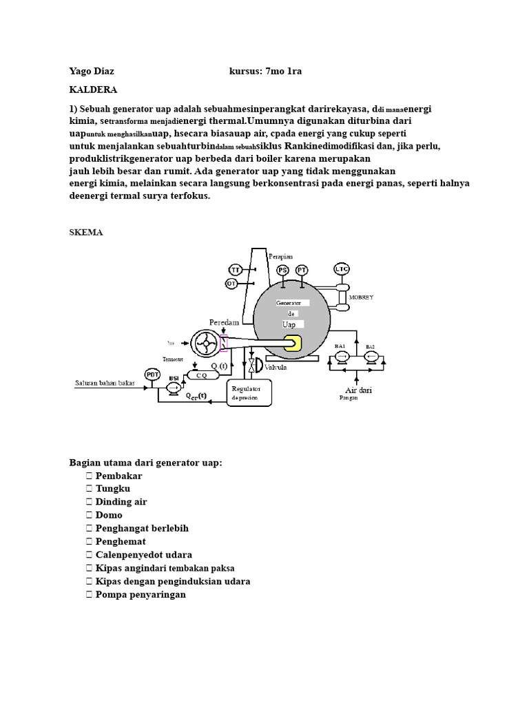 Jenis dan Fungsi Generator Uap dan Boiler | PDF
