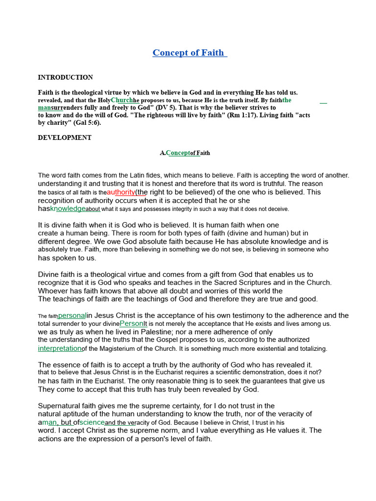 Understanding the Concept of Faith | PDF | Faith | Jesus