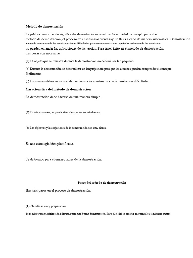 Método de Demostración en Educación | PDF | Pensamiento | Evaluación