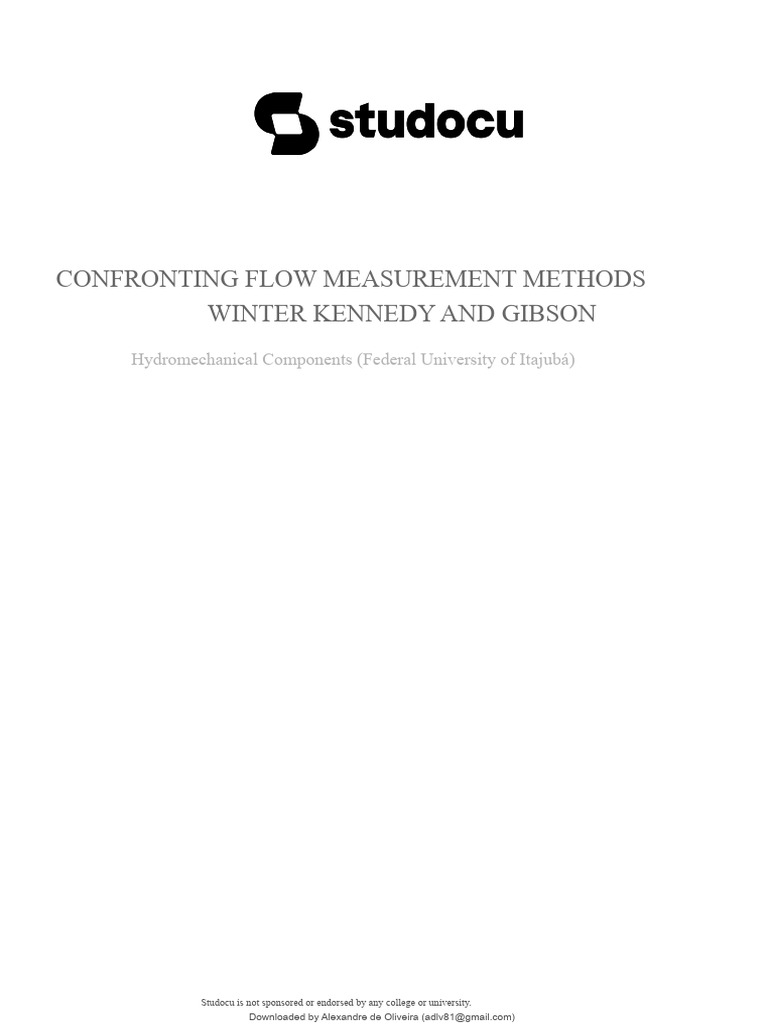 Comparing Winter-Kennedy and Gibson Methods | PDF | Flow Measurement ...