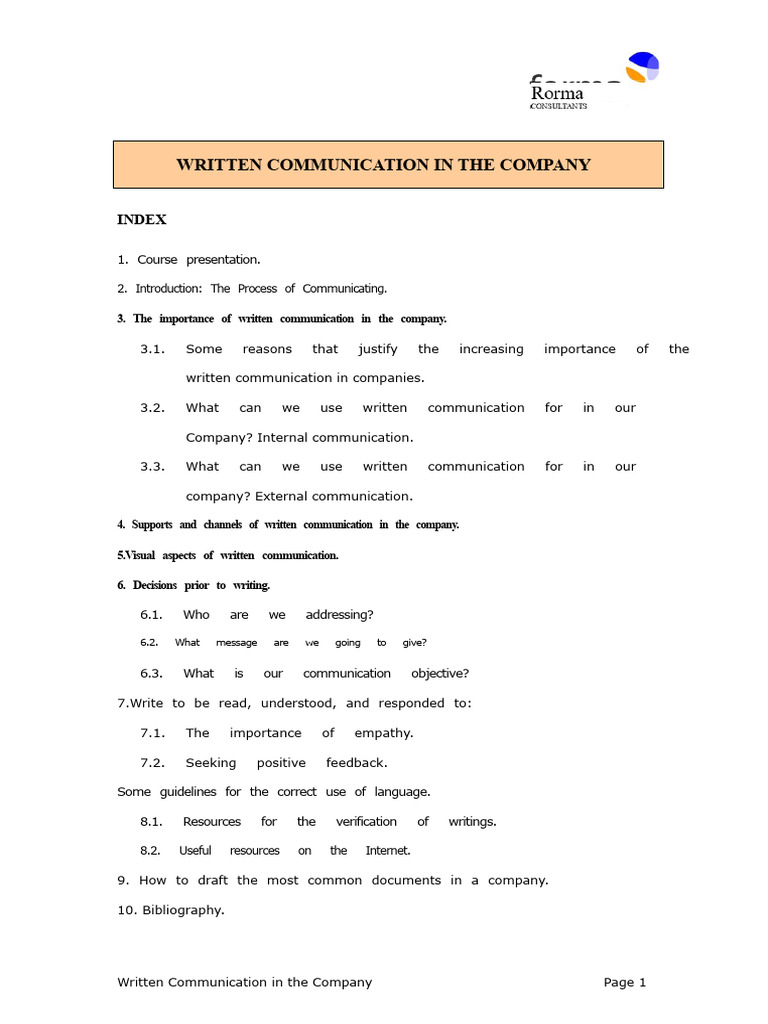 Effective Written Communication in Companies | PDF | Communication ...