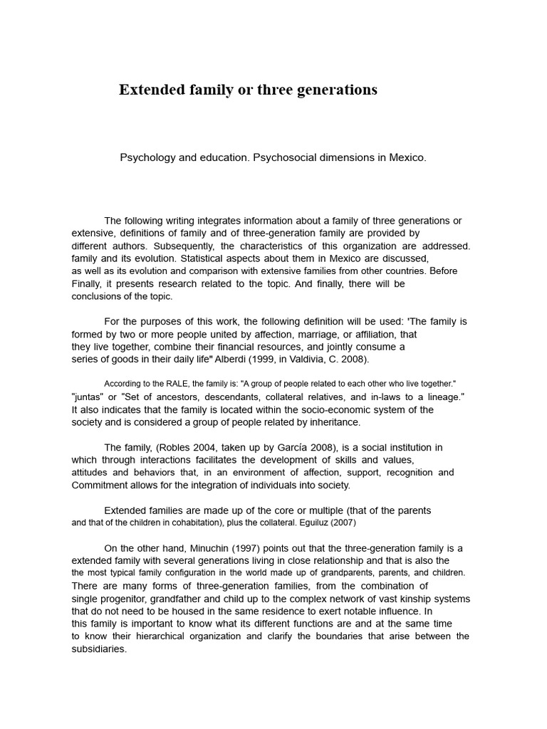 Extended Families or Three-Generation Families | PDF | Family | Grandparent