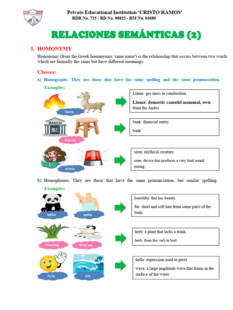 SEMANTIC RELATIONS (2) - Secondary PDF | PDF | Lexical Semantics