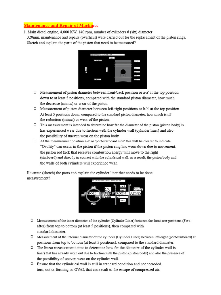 Diesel Engine Maintenance and Repair Guide | PDF | Piston | Diesel Engine