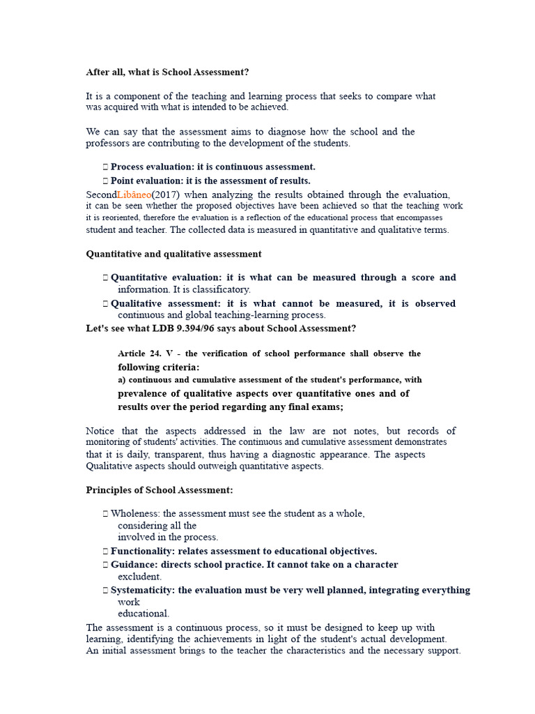Understanding School Assessment Functions | PDF | Educational ...