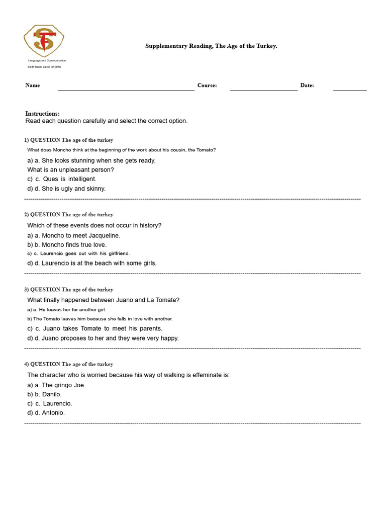 Assessment of The Age of The Turkey. SR | PDF | Psychological Concepts ...