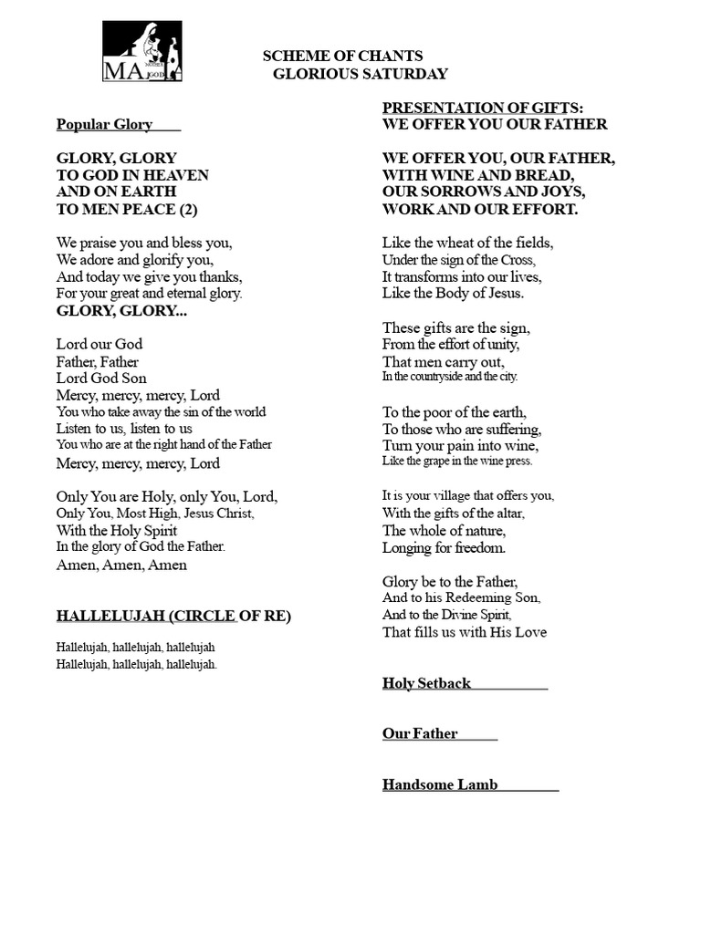 Glorious Saturday Chants and Communion | PDF | Eucharist | Glory (Religion)