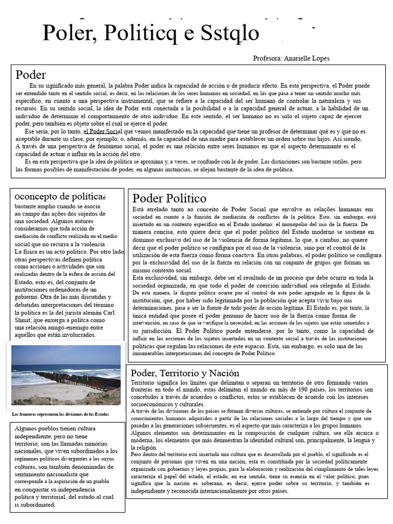 Poder, Política y Estado: Conceptos Clave | PDF | Poder (social y ...