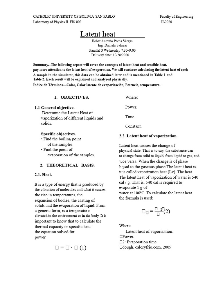 Lab. 10 Latent Heat | PDF | Latent Heat | Heat