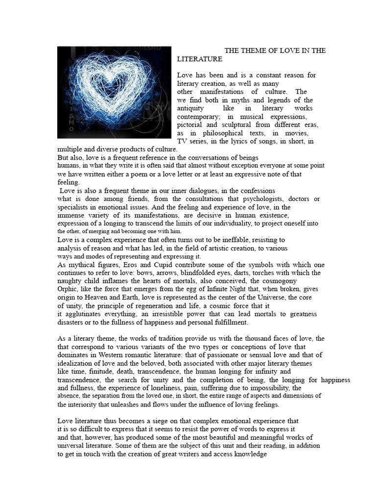 The Theme of Love in Literature | PDF | Love | Feeling