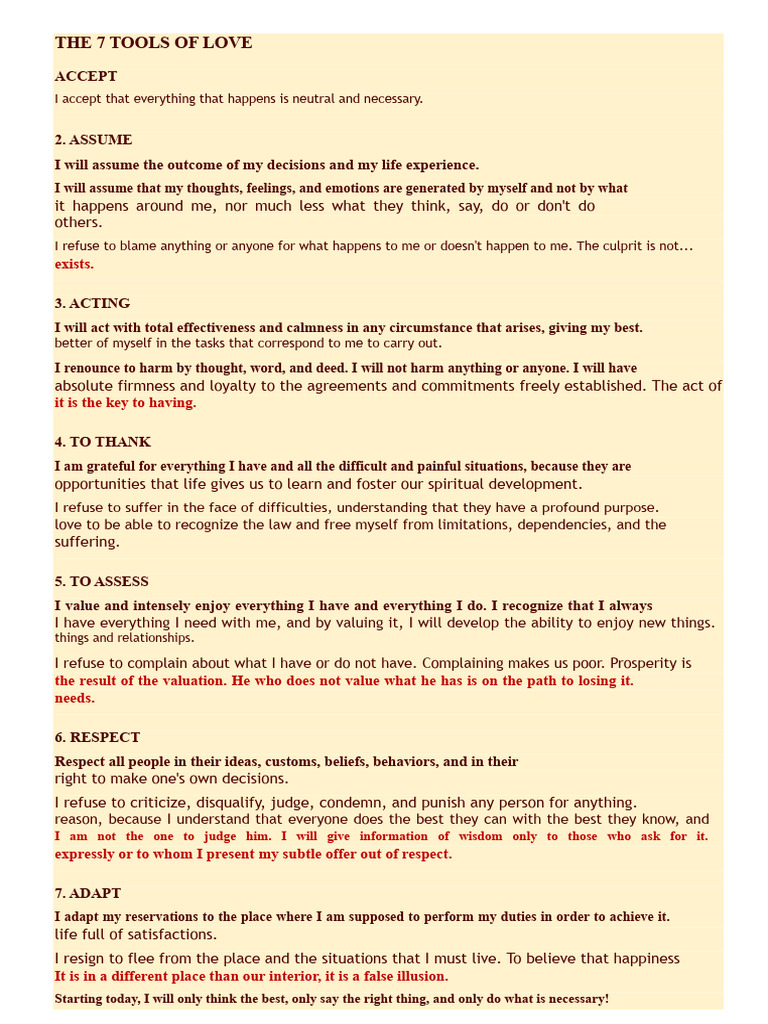 7 Love Tools - Gerardo Schmedling | PDF | Love | Thought