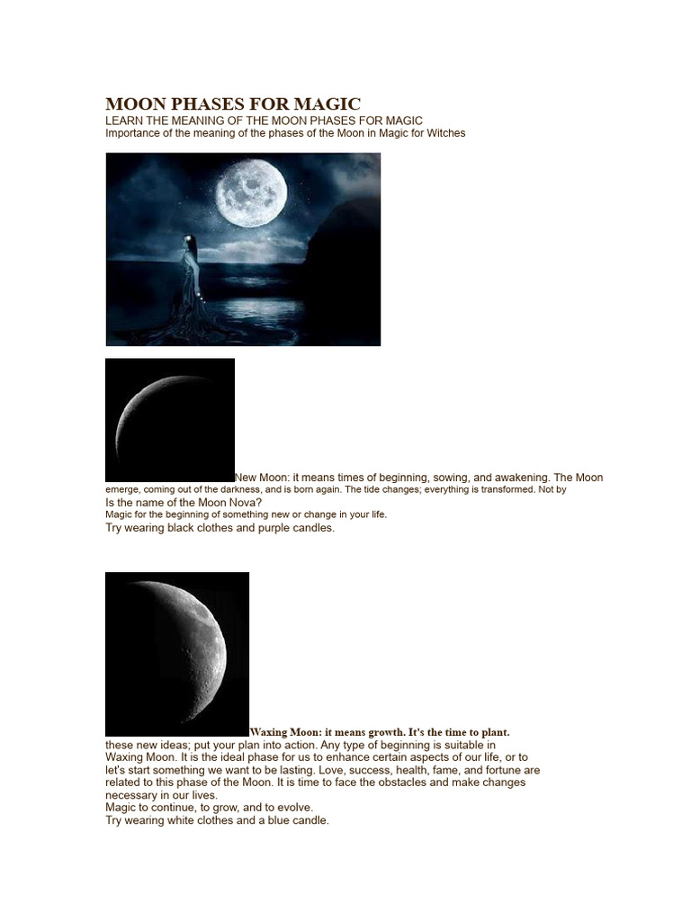 Moon Phases For Magic | PDF | Moon