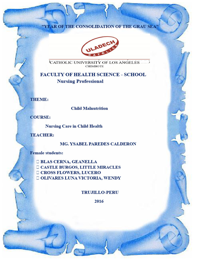 Monograph On Child Malnutrition | PDF | Malnutrition | Eating