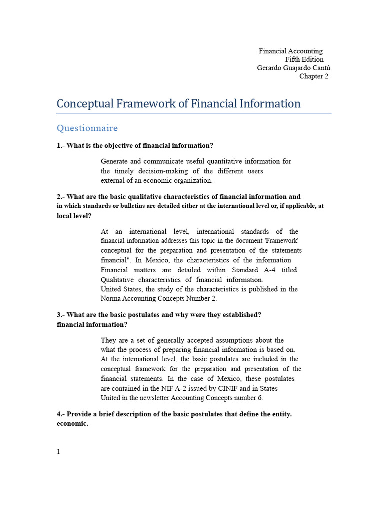 Financial Accounting. Chapter 2. Questionnaire and Exercises | PDF ...