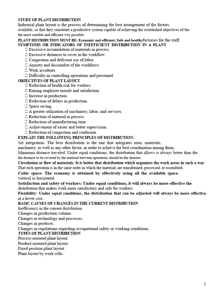 Indicators of Inefficient Distribution in A Plant | PDF | Stairs ...