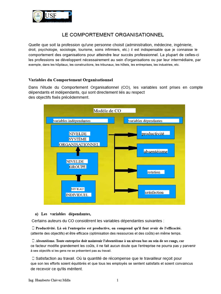 Comprendre le Comportement Organisationnel | PDF | Psychologie ...
