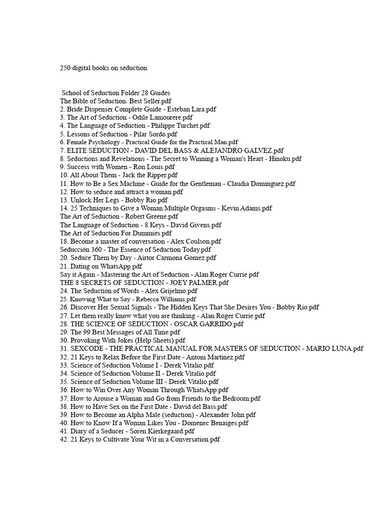 250 Digital Books On Seduction | PDF | Seduction | Sexual Reproduction