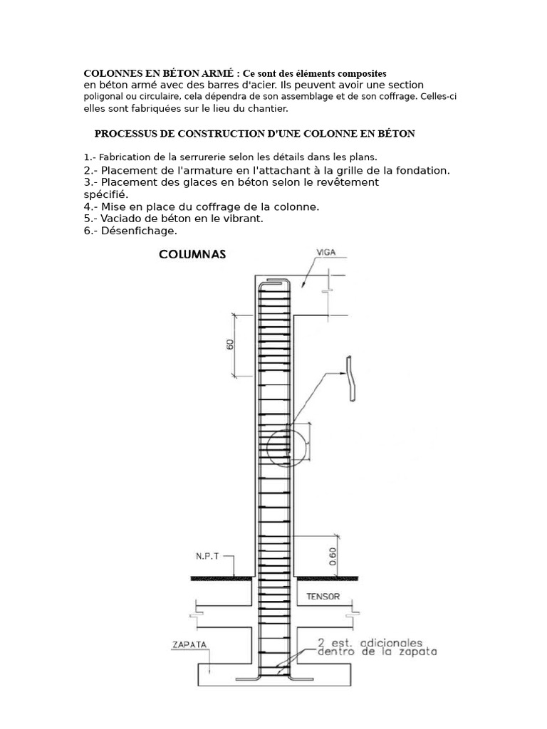 Construction de Colonnes en Béton Armé | PDF | Béton | Béton armé