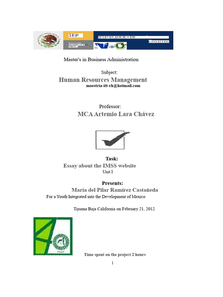 Essay About The IMSS | PDF | Insurance | Pension