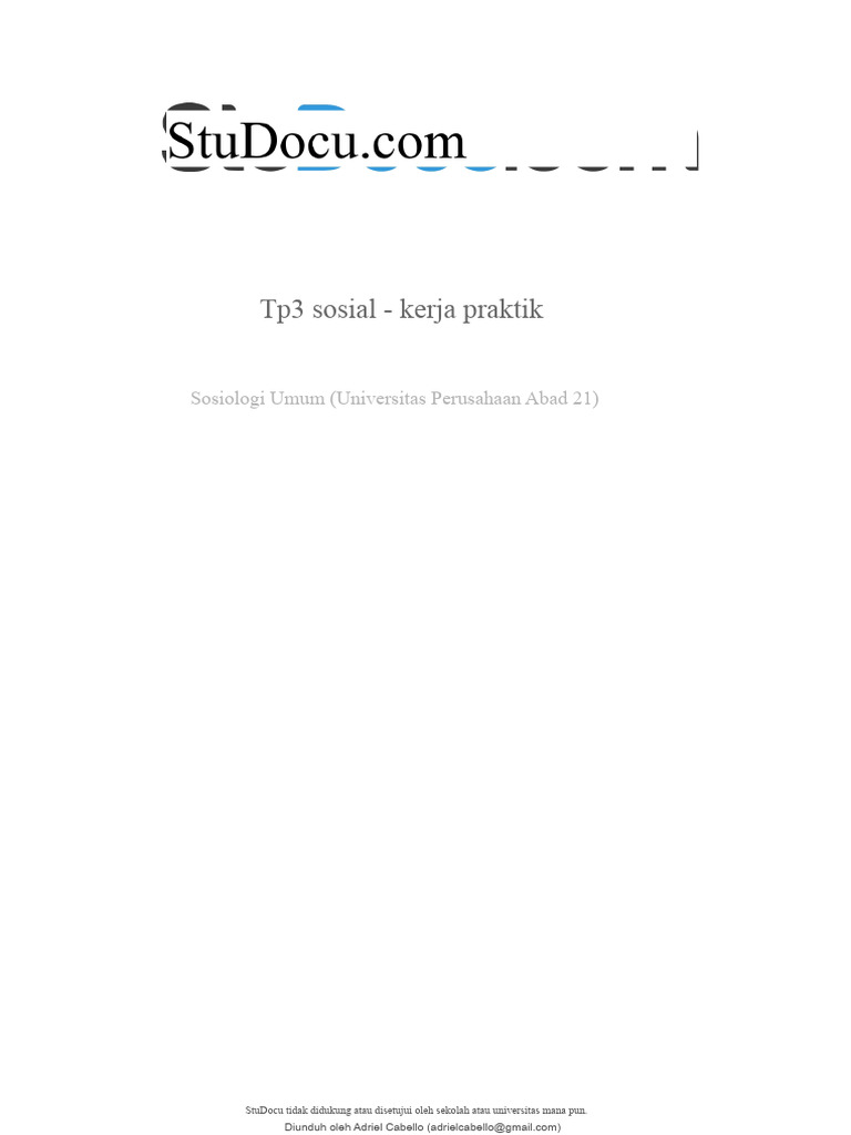 Tp3 Sosiologi Tugas Praktis | PDF
