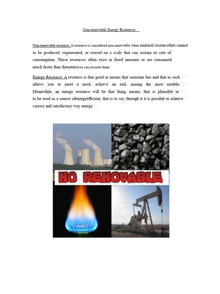 Understanding Non-Renewable Energy Resources | PDF | Fuels | Coal
