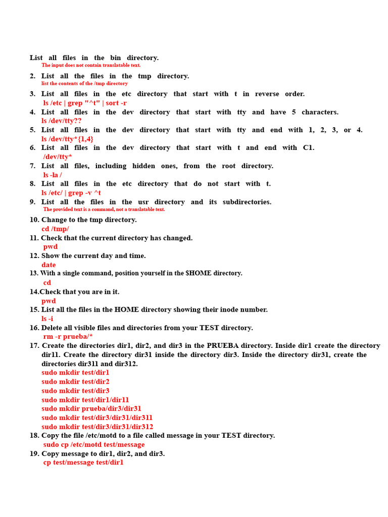 Linux Review Exercises | PDF | Computer File | Directory (Computing)