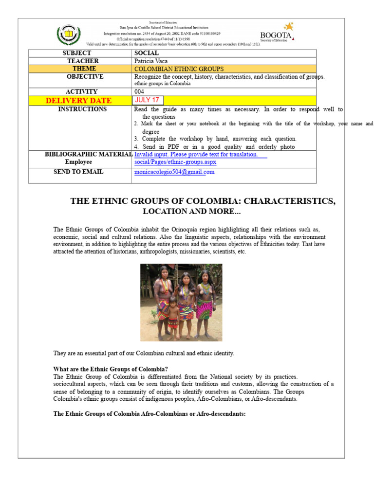 Colombian Ethnic Groups Overview | PDF | Colombia | Atlantic Slave Trade