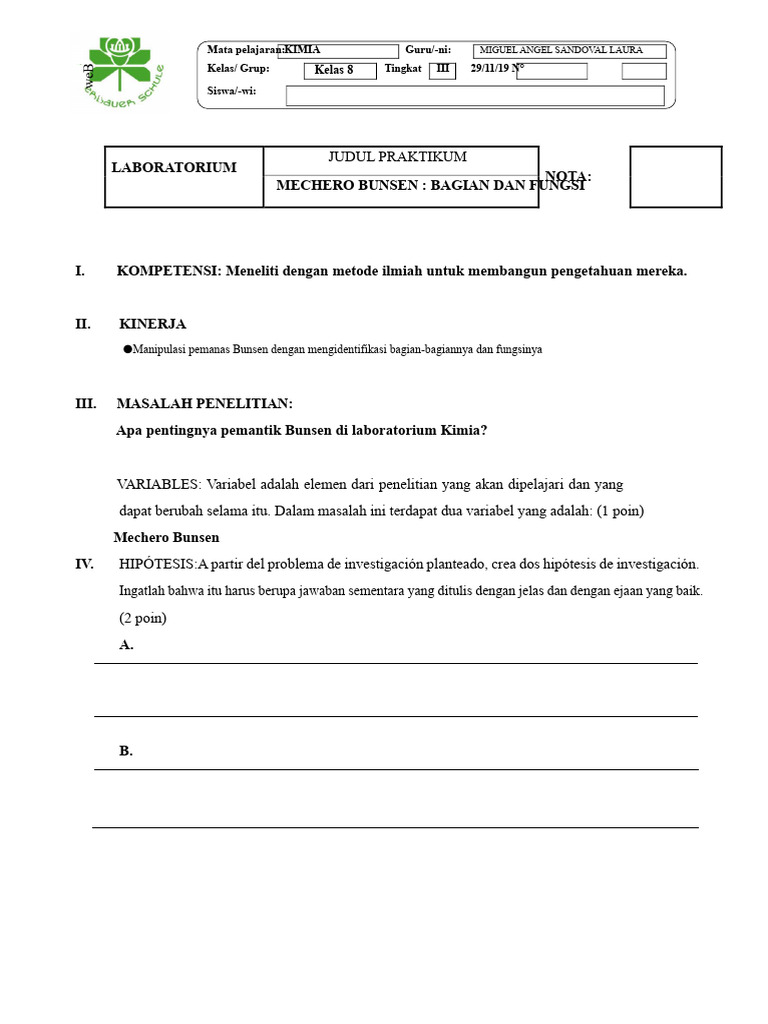 Mesin Bunsen Funksi Dan Bagian Ul | PDF