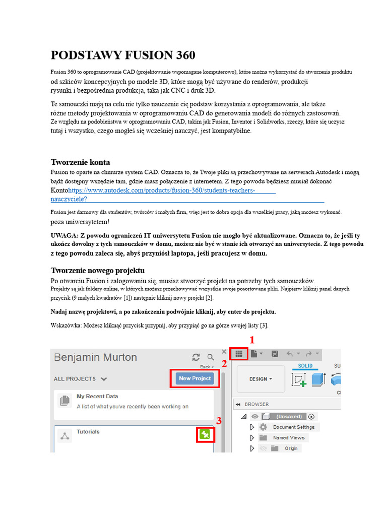 Podstawy Fusion 360 | PDF