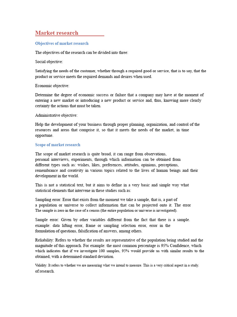 Objectives and Scope of Market Research | PDF | Qualitative Research ...