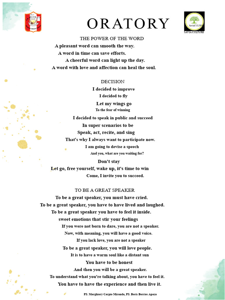 Poem of Oratory Recoleta | PDF