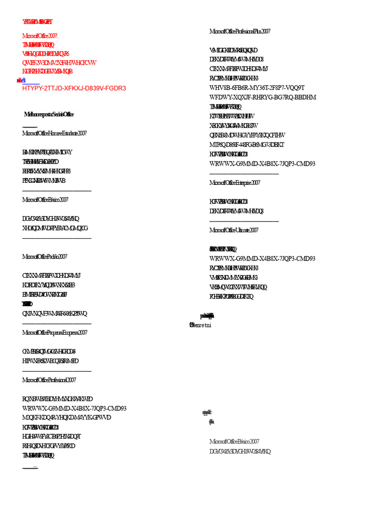 Microsoft Office 2007 Product Keys | PDF | Application Software Suites ...