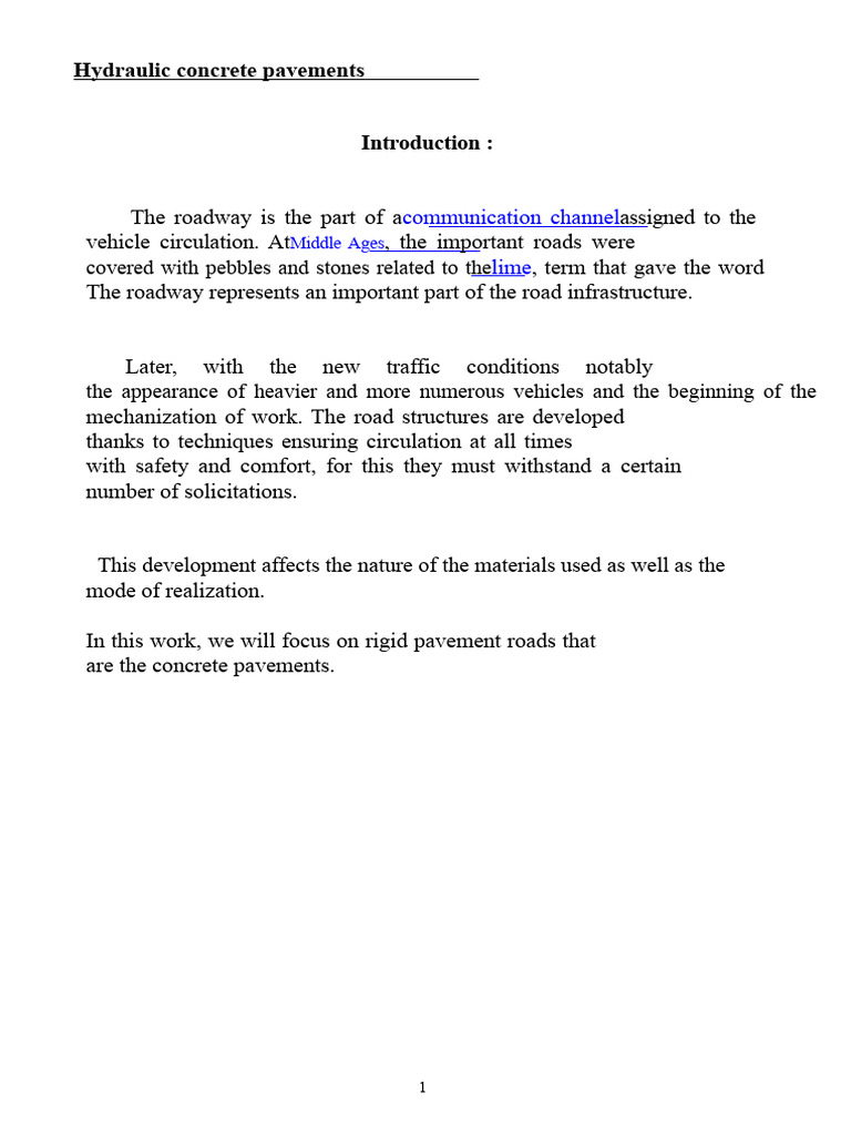 Presentation of Hydraulic Concrete Pavements | PDF | Concrete | Road ...