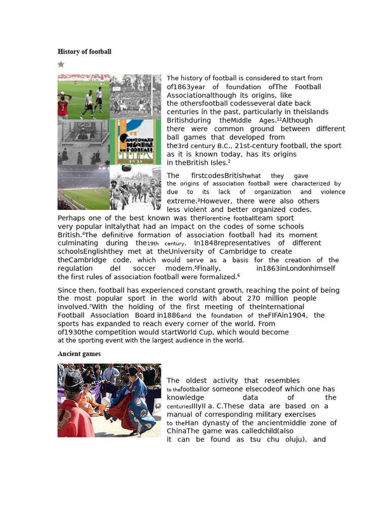 Complete History of Football 16 Pages | PDF | Association Football | Sports