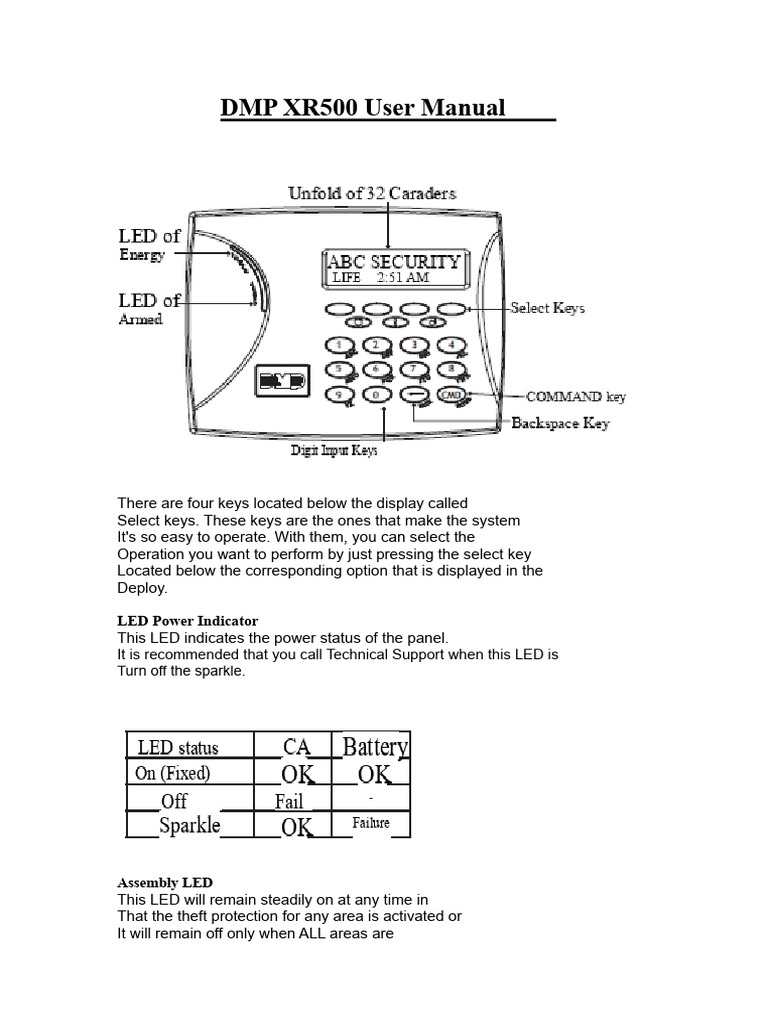 DMP XR500 User Manual. | PDF | Menu (Computing) | Computer Keyboard