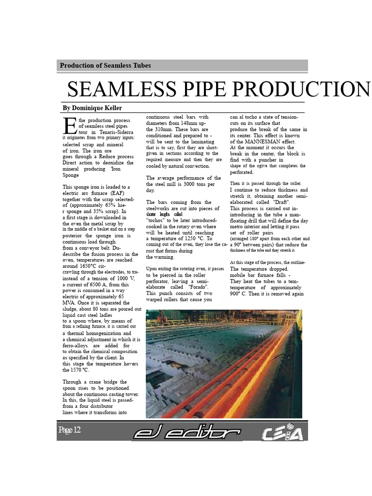 Seamless Pipe Production Process | PDF | Mechanical Engineering ...