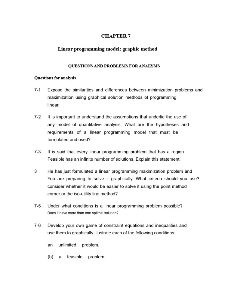Chapter 7 Render. - Linear Programming Models | PDF | Mathematical ...