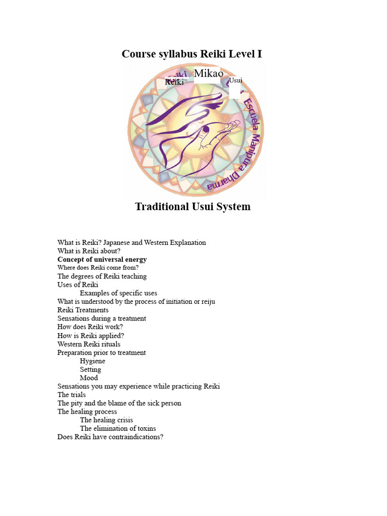 Reiki Level I-III Course Syllabus | PDF | Reiki