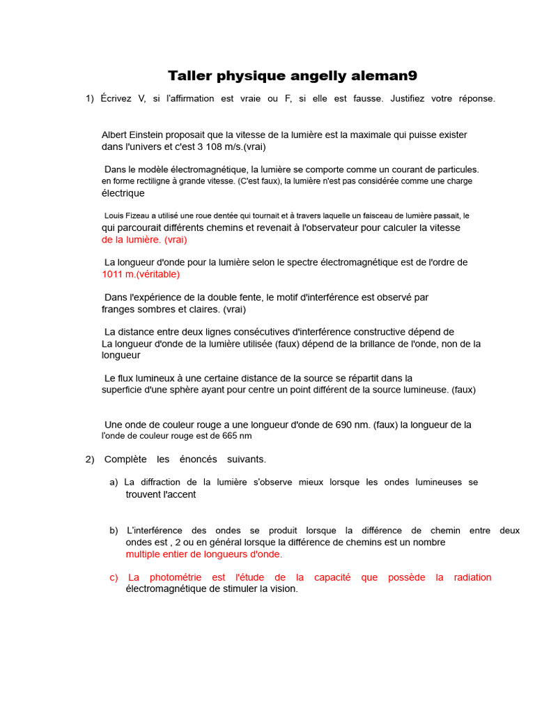 Atelier Physique Angelly Allemand 9 05 08 20 | PDF | Lumière ...