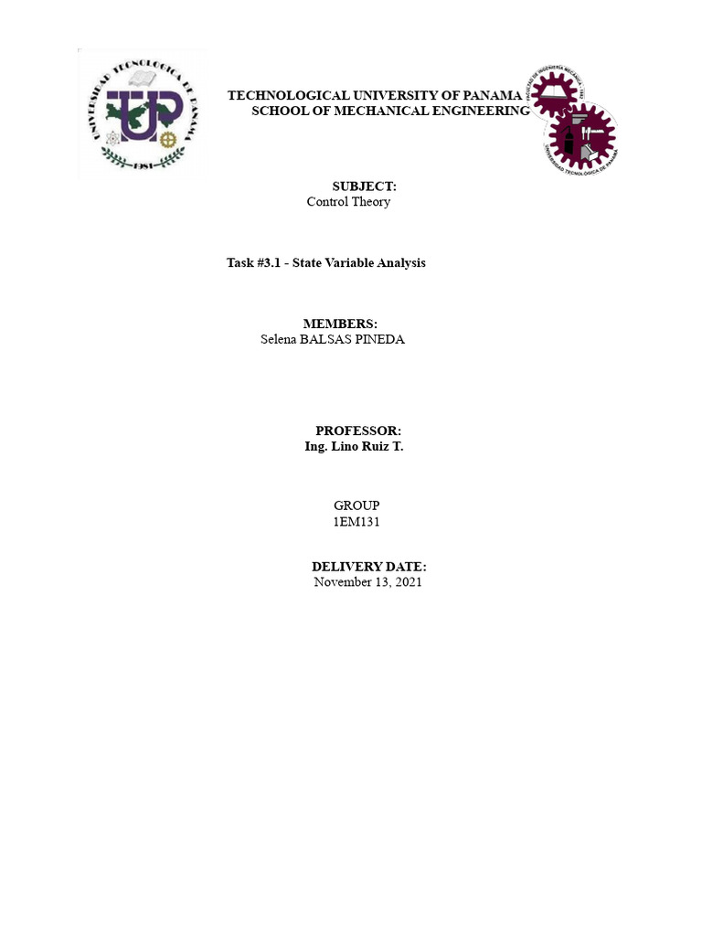 State Variable Analysis in Control Theory | PDF