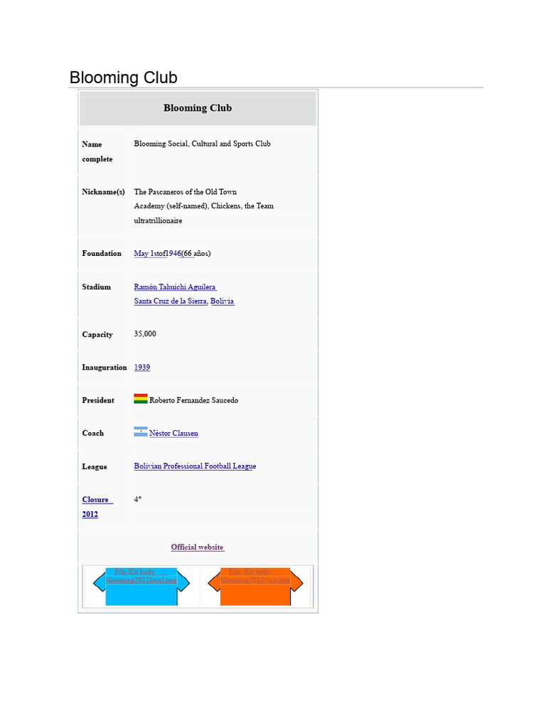 Blooming Club | PDF | Association Football | Sports