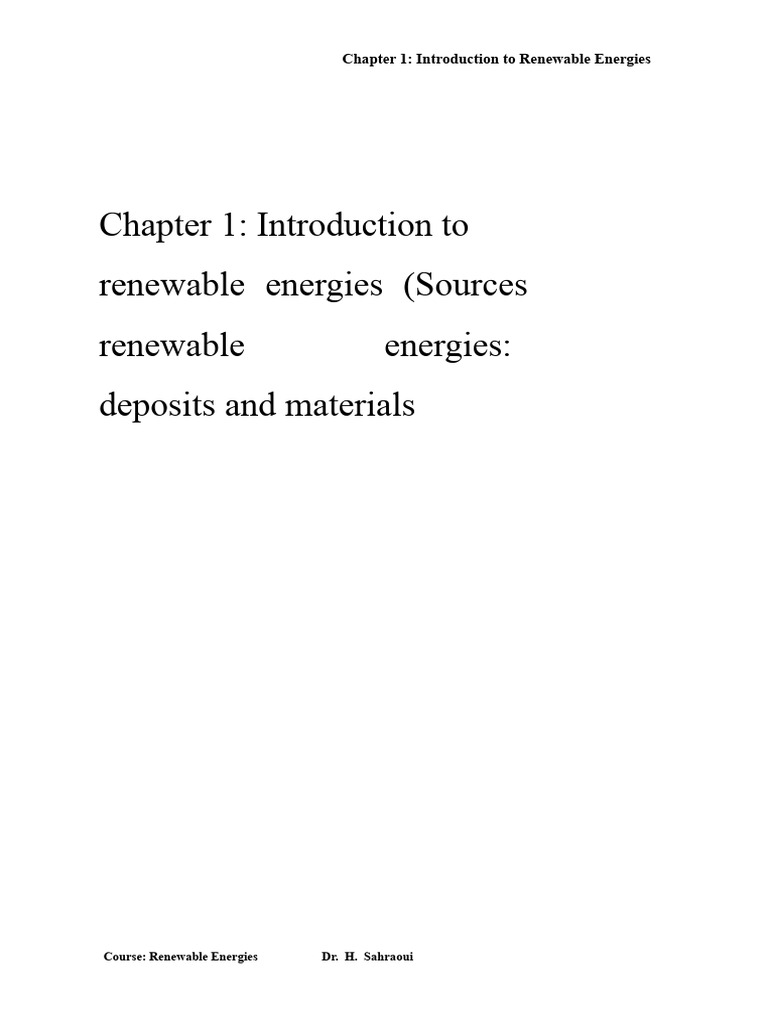 Introduction to Renewable Energies | PDF | Renewable Energy | Energy ...