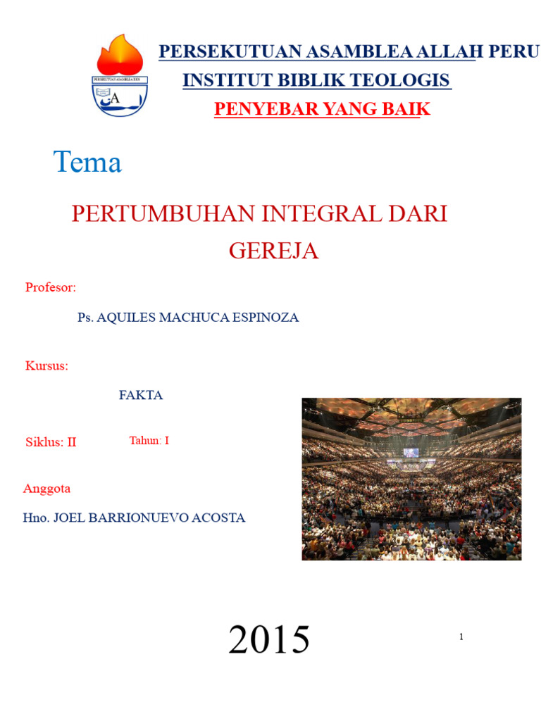Pertumbuhan Integral Gereja: Misi dan Tantangan | PDF