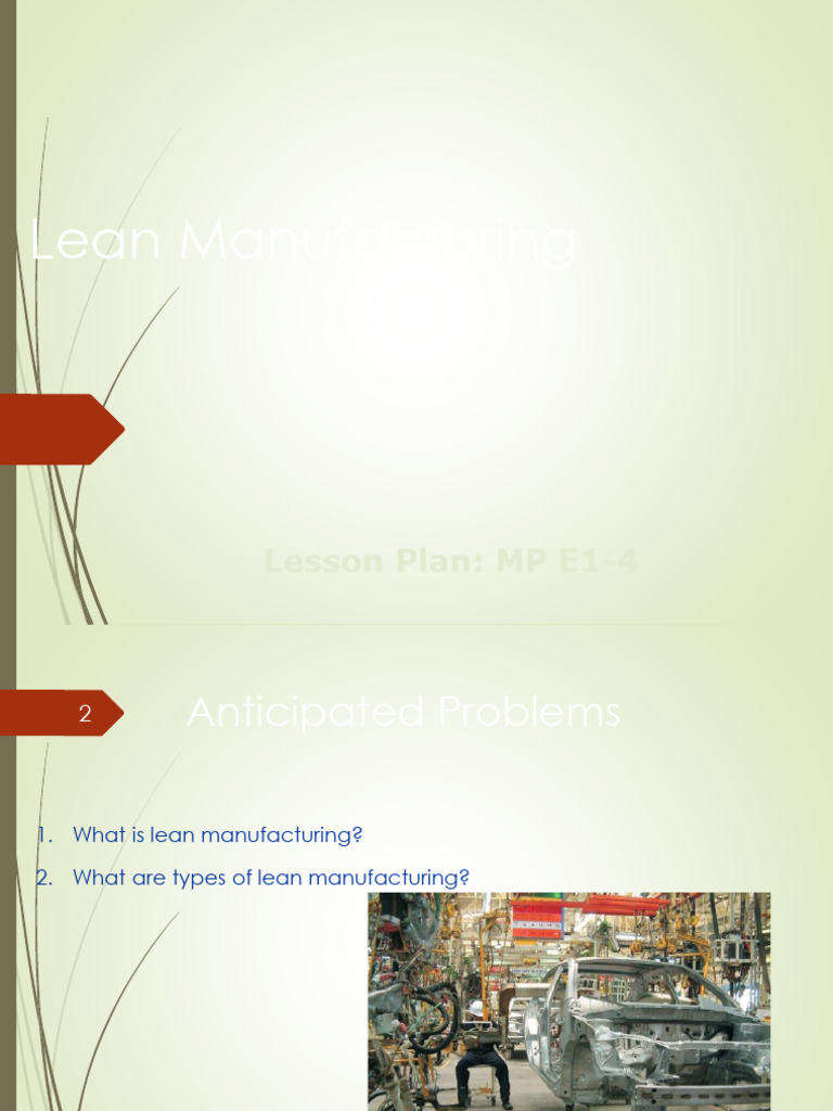 Lean Manufacturing Overview and Strategies | PDF | Lean Manufacturing ...