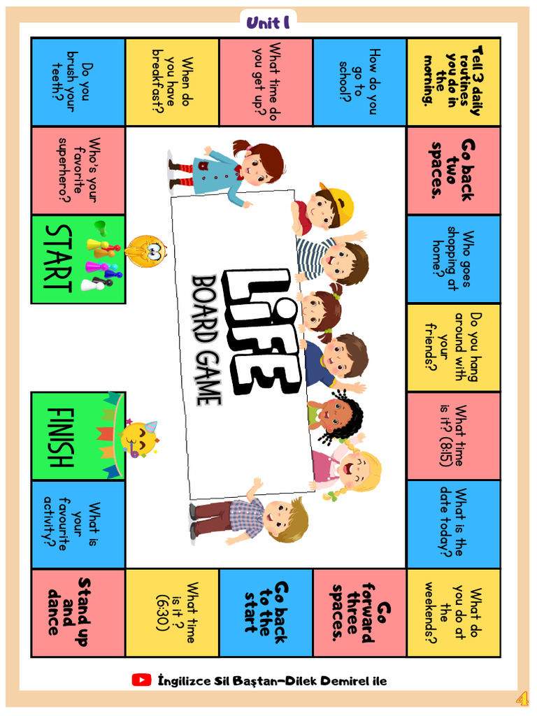 Fun Board Game for Daily Routines | PDF | Linguistics | Syntax